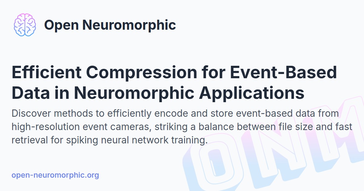 Efficient Compression For Event Based Data In Neuromorphic Applications