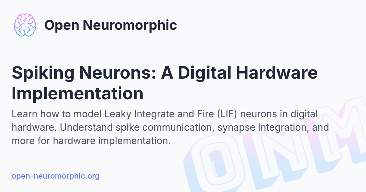 Spiking Neurons: A Digital Hardware Implementation - Open Neuromorphic