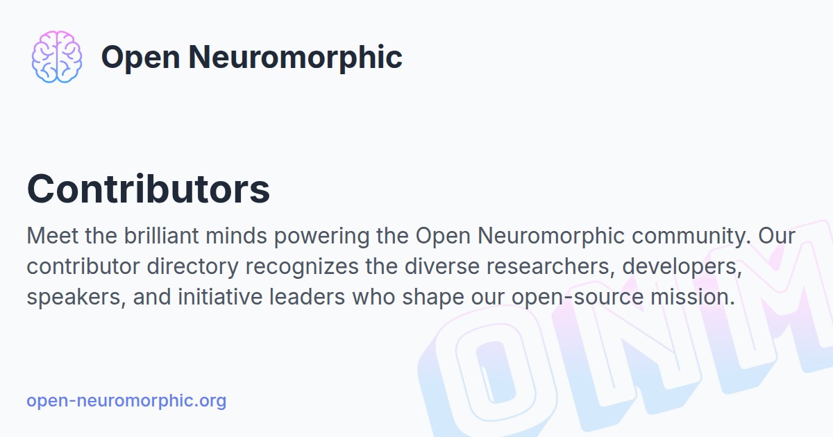 Contributors - Open Neuromorphic