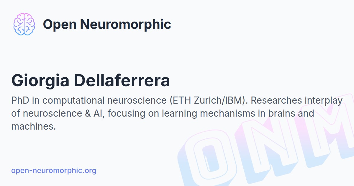 Giorgia Dellaferrera - Open Neuromorphic