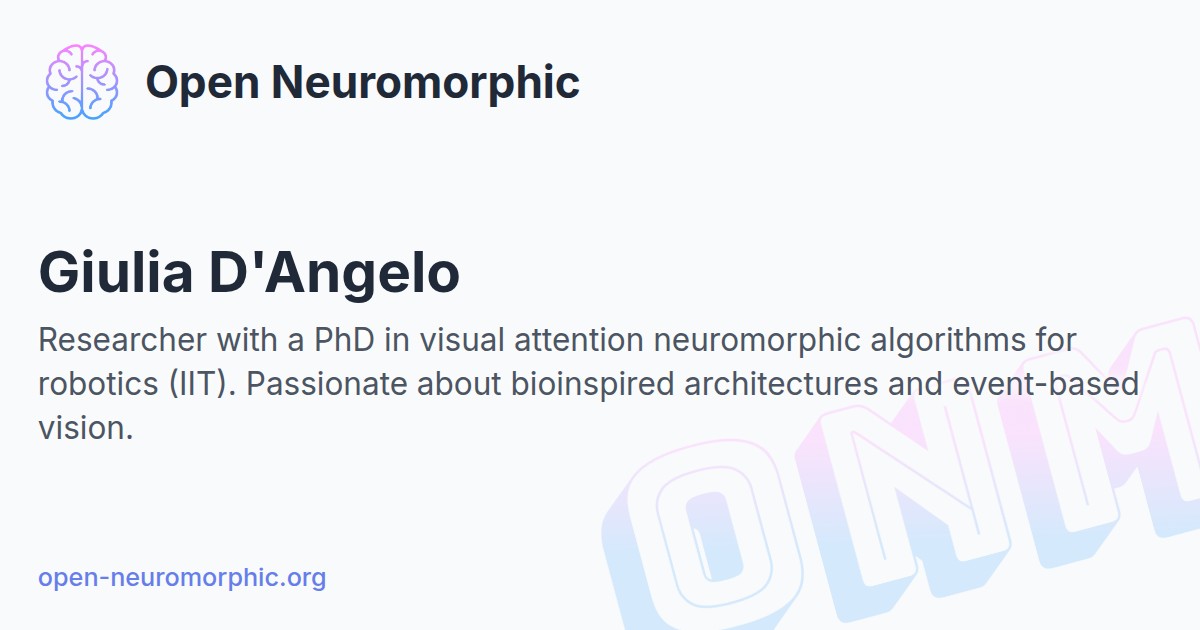 Giulia D'Angelo - Open Neuromorphic