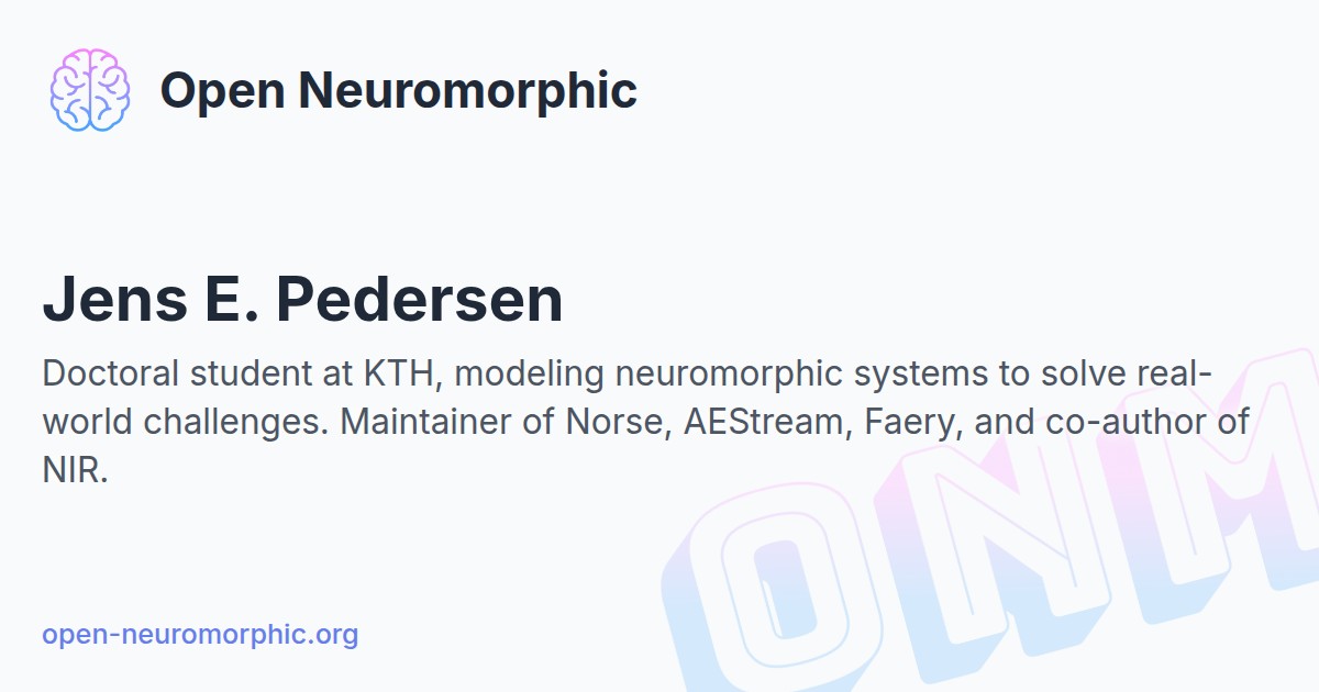 Jens E. Pedersen - Open Neuromorphic