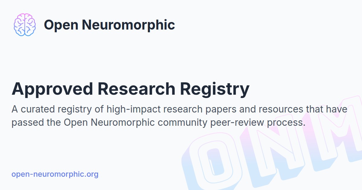 Approved Research Registry - Open Neuromorphic