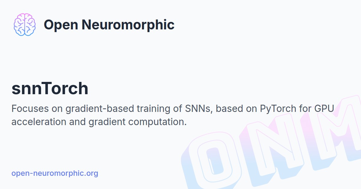 snnTorch - Open Neuromorphic